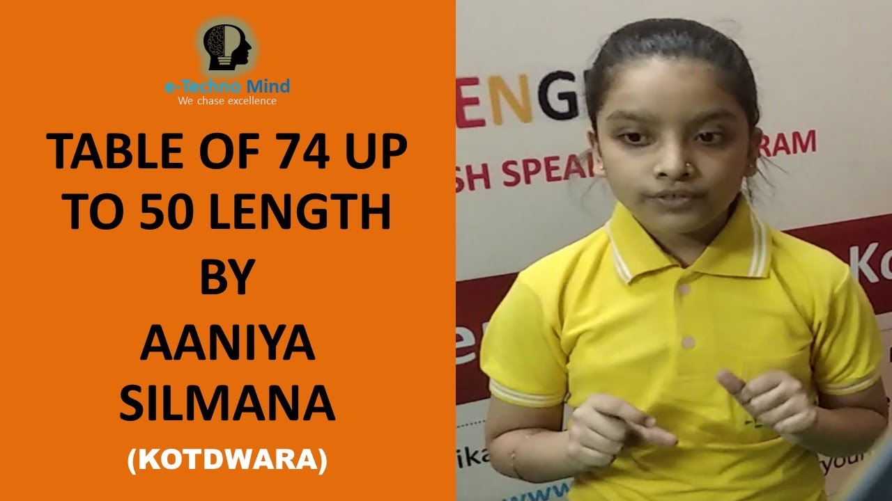 Table of 74 up to 50 length by Aaniya Silmana with visualization method : e-Techno Mind ...