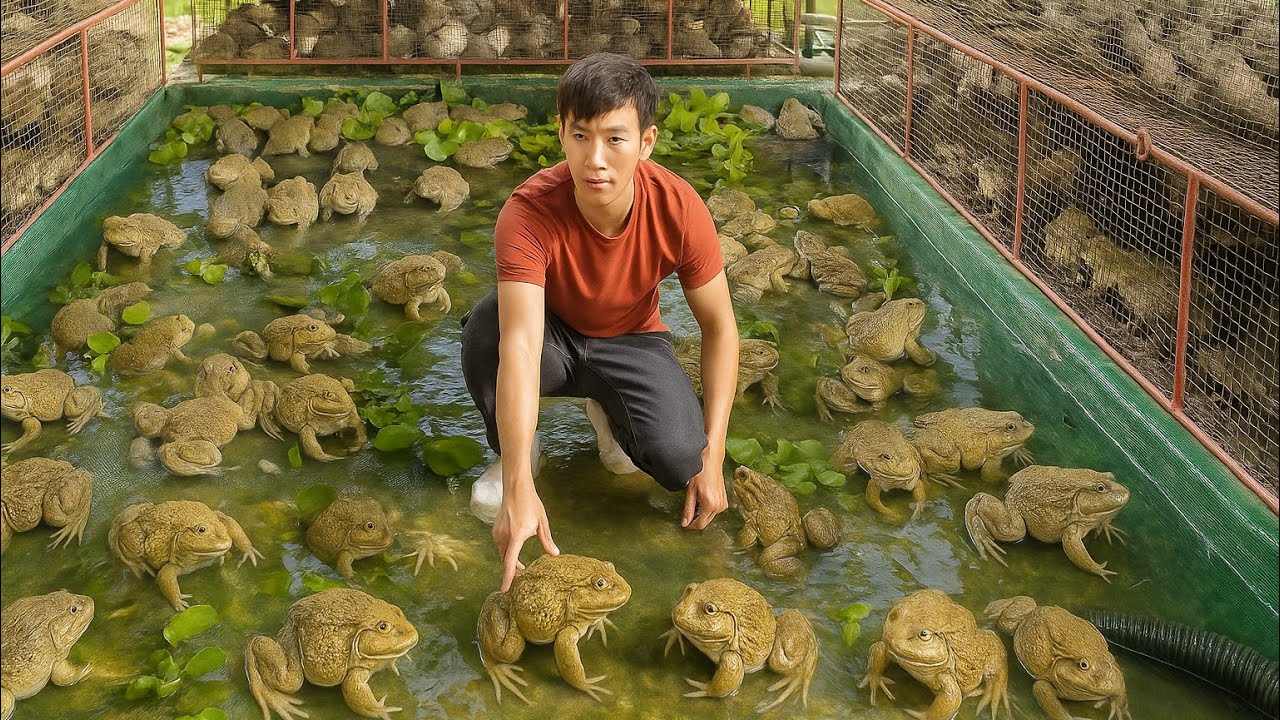 Harvesting Frogs in the Field -Roasted Frog BBQ Recipe in Jungle - YouTube