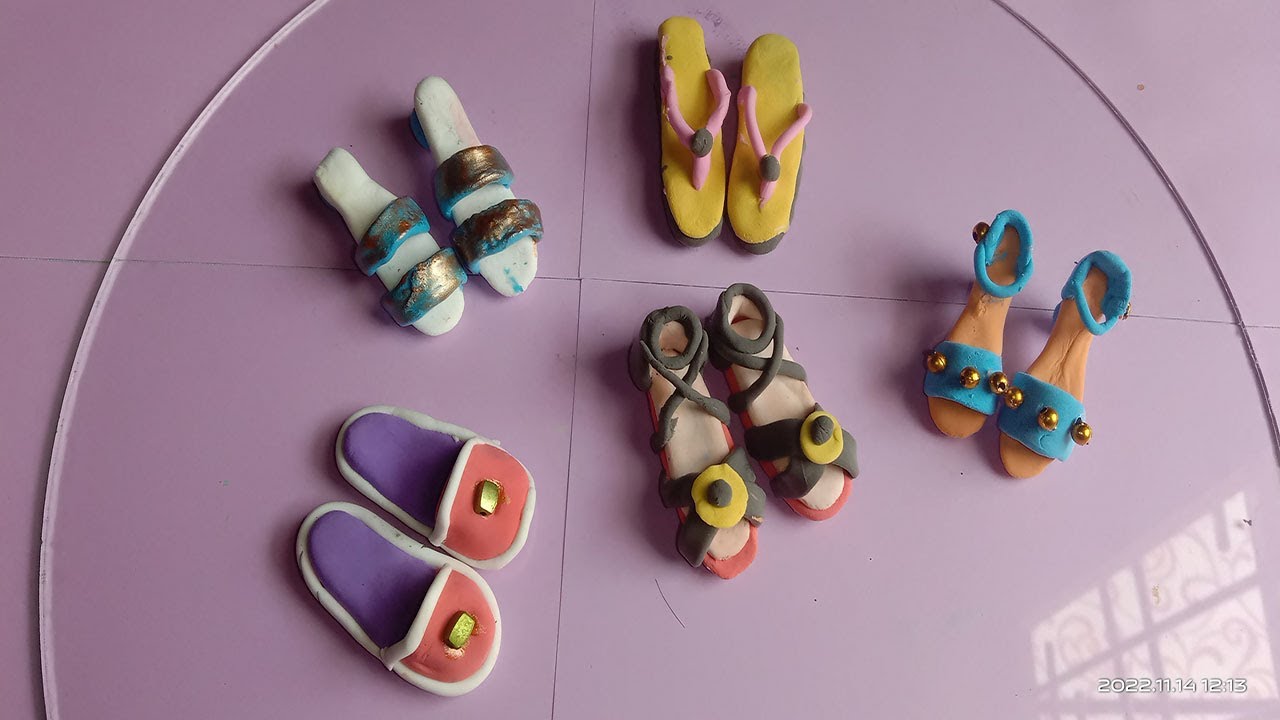 DIY How To Make Polymer Clay Miniature Doll Shoes | DIY Miniature ...