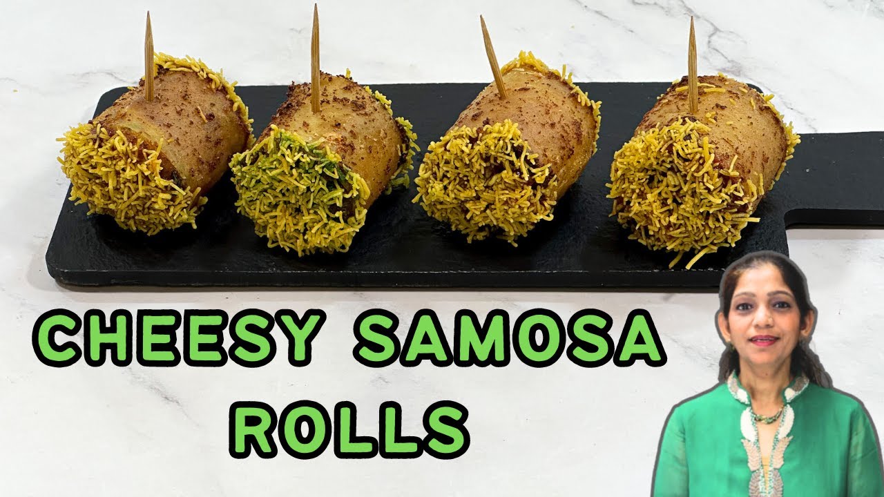 Cheesy Samosa Rolls | Tasty Snack Recipe | Samosa Rolls | Veg Party ...