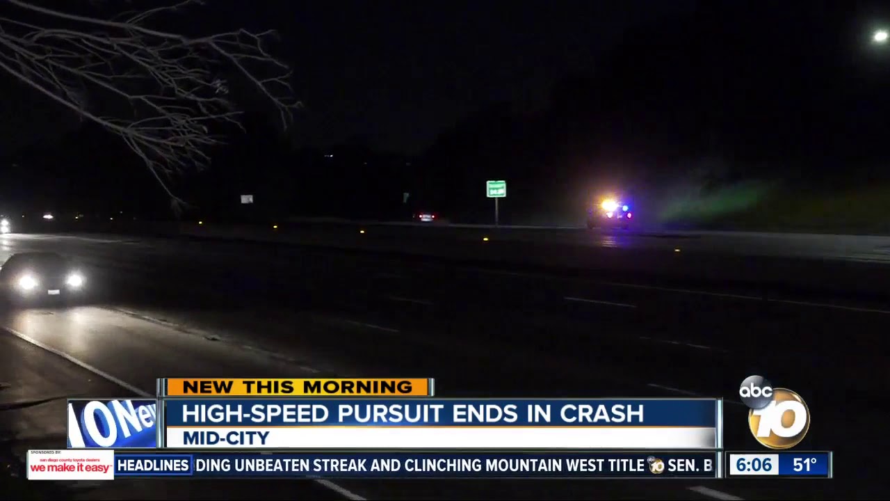 High-speed chase comes to end after crash - YouTube