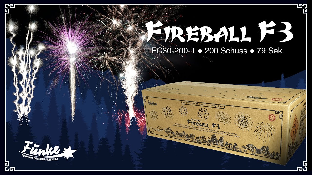 "Fireball F3" - 200Sh 30mm Compound fireworks [Batch 2022] - YouTube