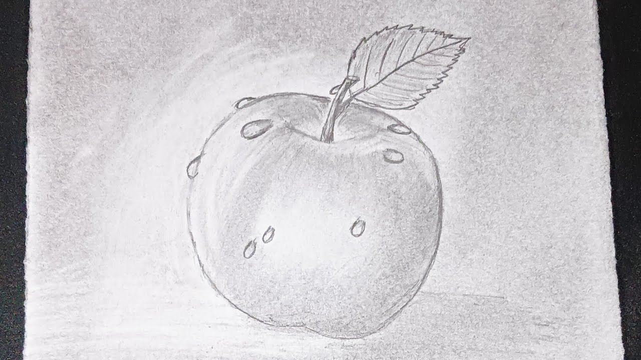 Easy Apple Drawing with Pencil | Step by Step Tutorial🍏🍏 - YouTube