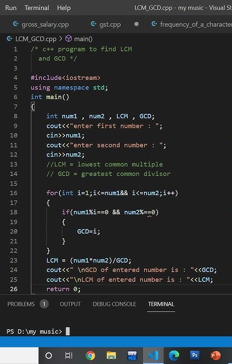 C++ program to calculate LCM and GCD of any number. #shorts. - YouTube