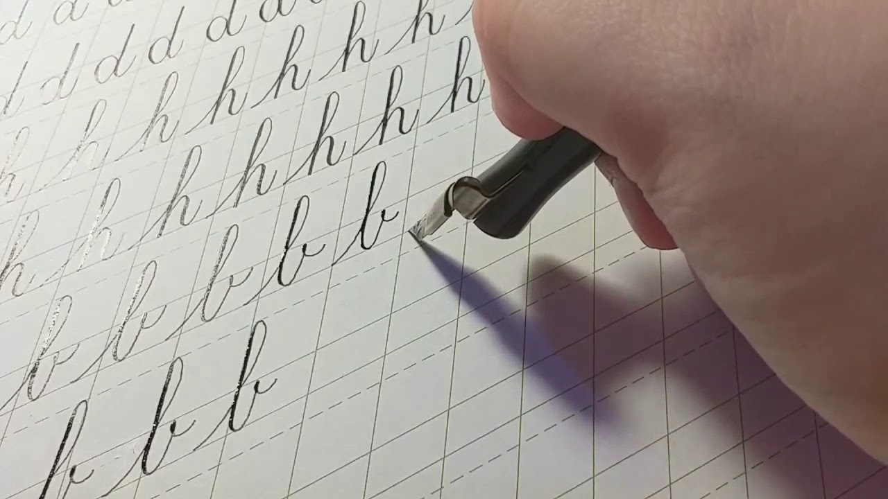 Letter b in Copperplate Calligraphy - minuscule practice - YouTube