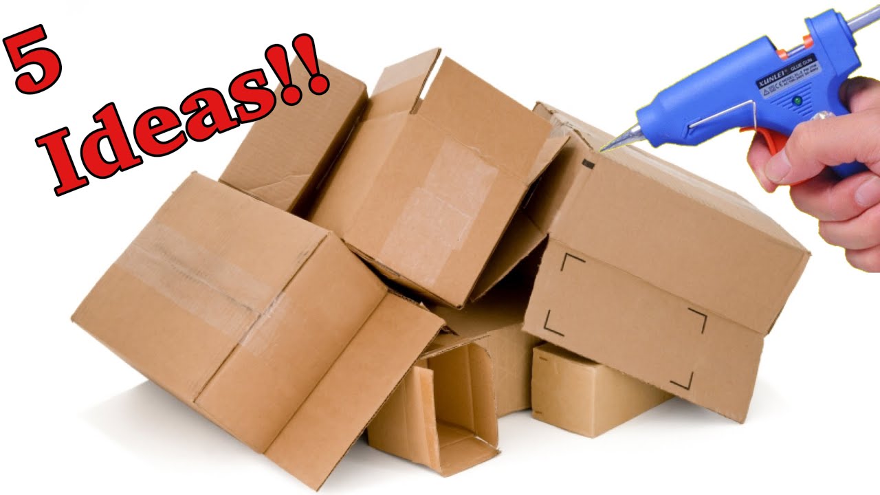 art and craft with waste cardboard boxes at home / waste material craft ...