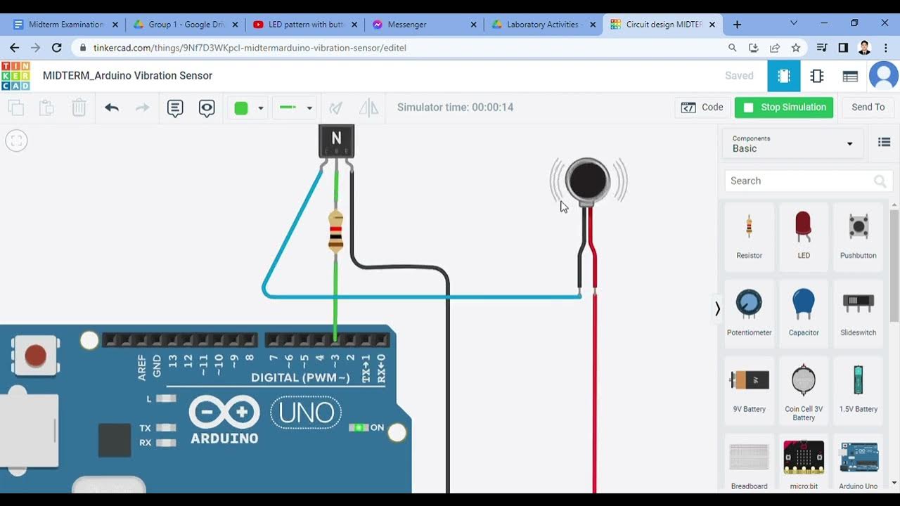 Midterm Examination ( Arduino with Vibration Sensor ) - YouTube