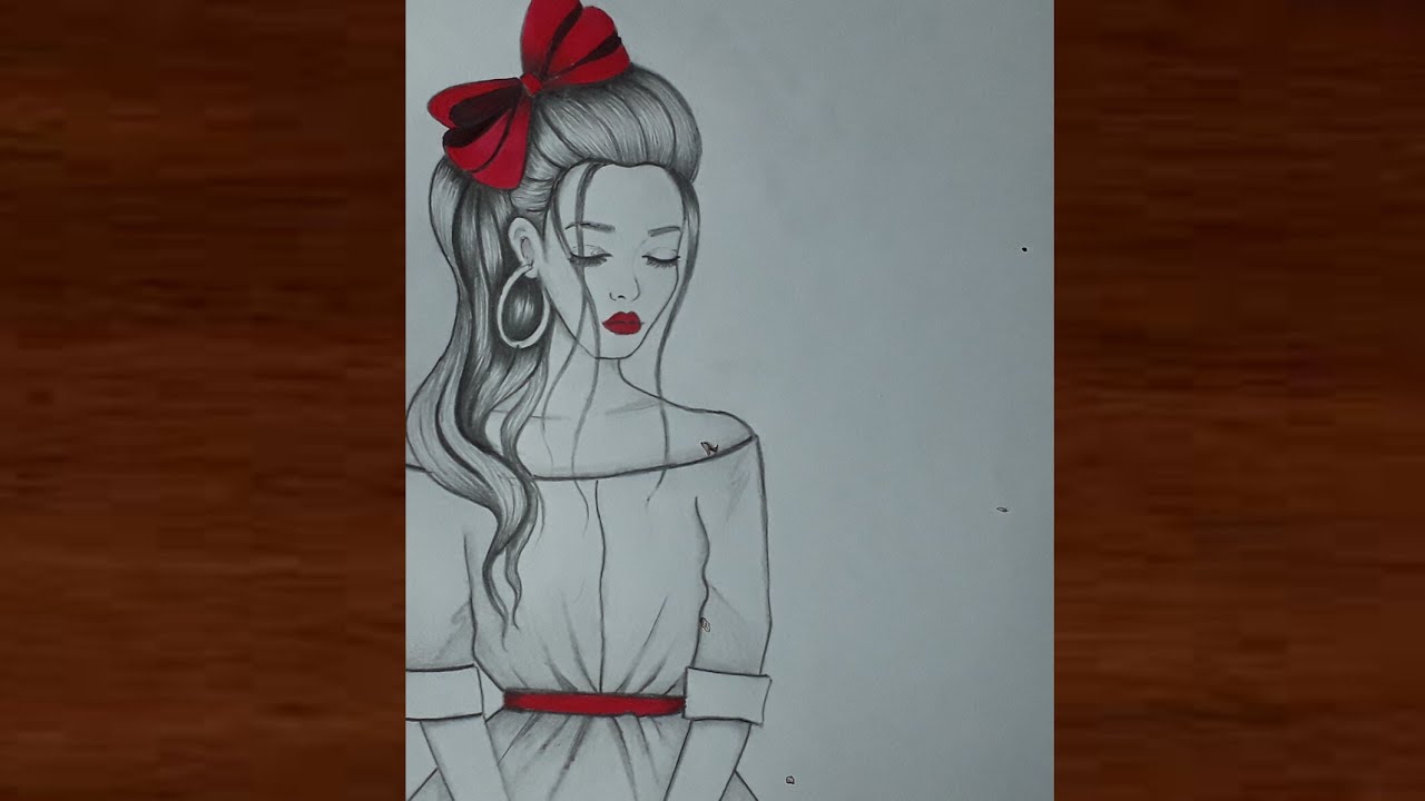 How to draw a girl with beautiful hair - pencil sketch 💕 - YouTube