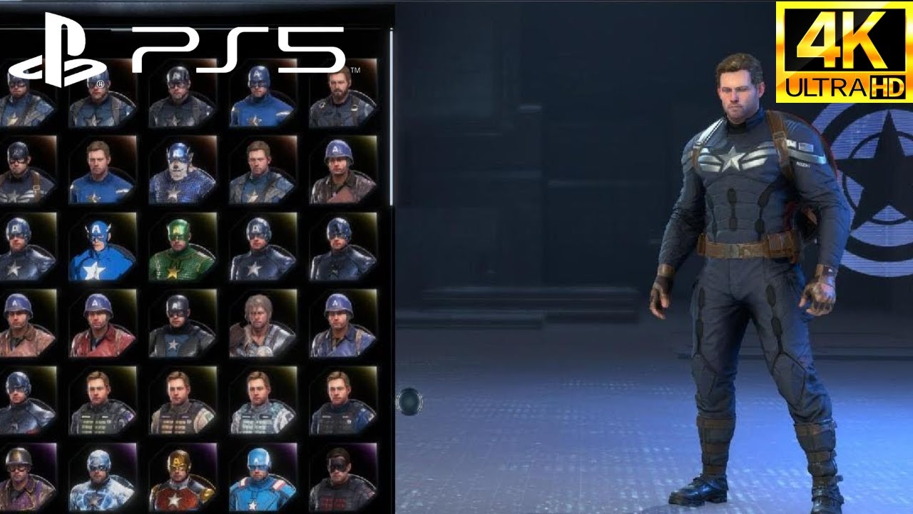 Avengers Captain America all skins - All Suits Collected and Showcase ...
