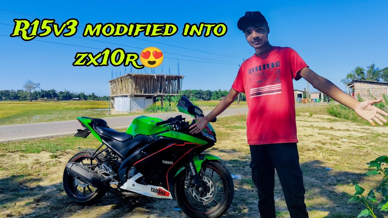 r15 v3 modified into Ninja zx10r😲 - YouTube