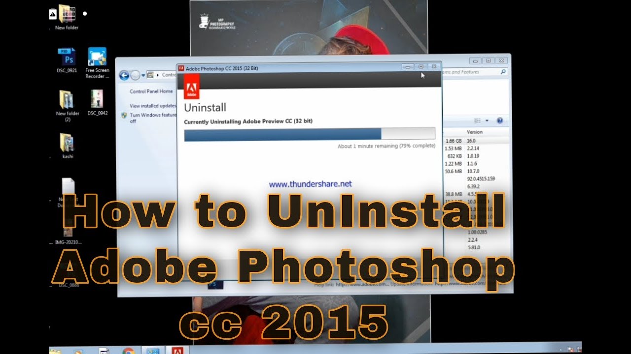 How To uninstall Adobe Photoshop cc 2015 - YouTube