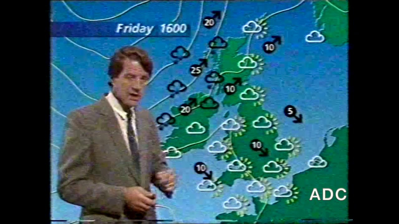BBC2 weather and link announcer Roger Maude 8th September 1988 - YouTube