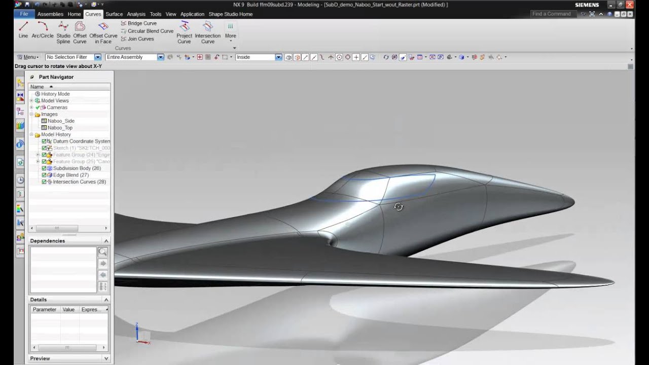 NX 9 Realize Shape - YouTube
