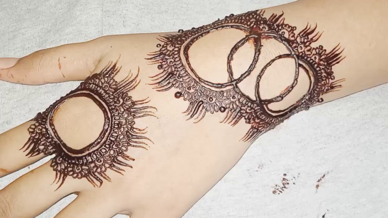 Bottle cap trick design/ circle mehndi design/ stylish mehndi design ...