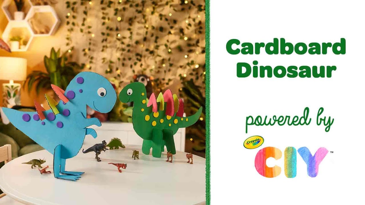 Cardboard Dinosaur Recycled Cardboard Craft Idea Crayola CIY YouTube Cardboard Dinosaur Recycled Cardboard Craft Idea Crayola CIY YouTube