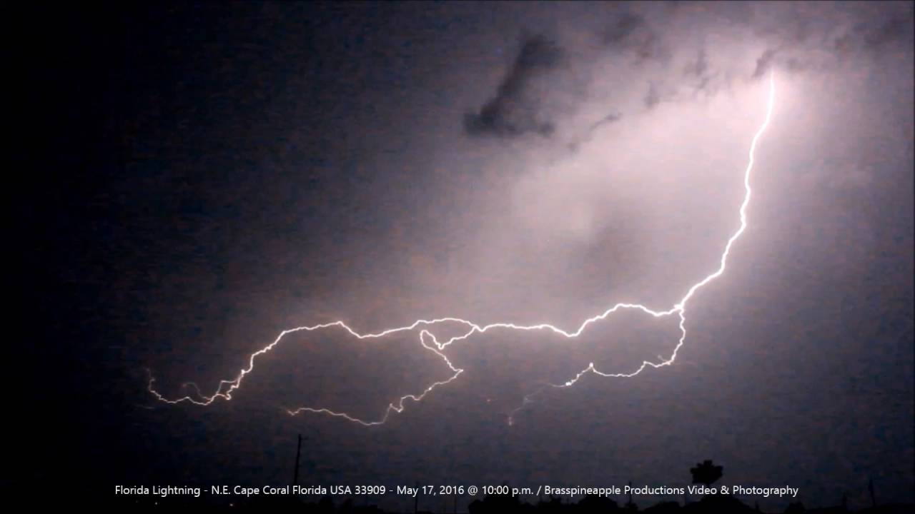 Florida Lightning Cape Coral, Florida USA - MAY 17, 2016 10:00 p.m ...