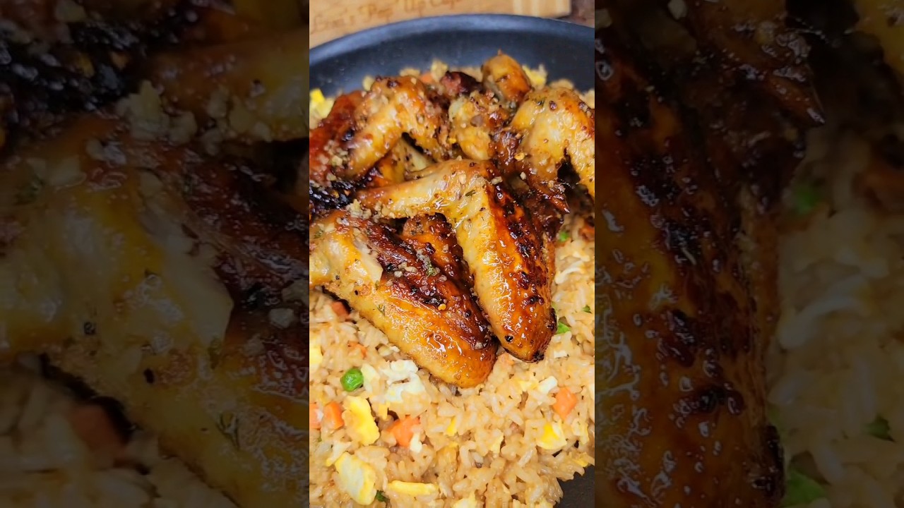 Honey Garlic Chicken wings, fried rice #lexispopupcafe #chef #food # ...