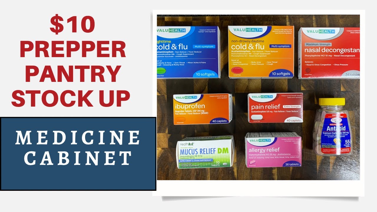 $10 Prepper pantry stock up for your medicine cabinet // Dollar Tree ...