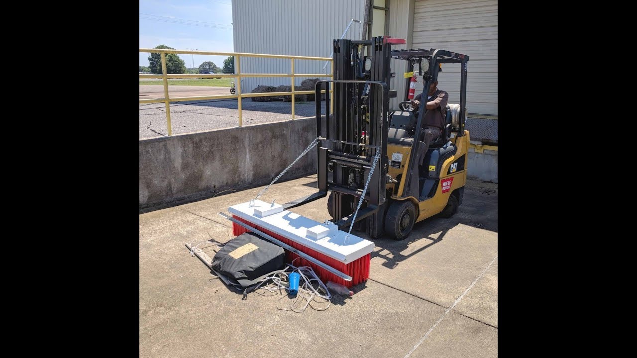 Fork Lift Broom From Titan Attachments - YouTube