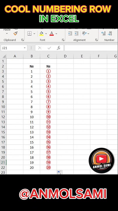Excel Tips & Tricks | Create Cool Numbering Row in Excel | Excel Hacks #exceltips #exceltutorial ...