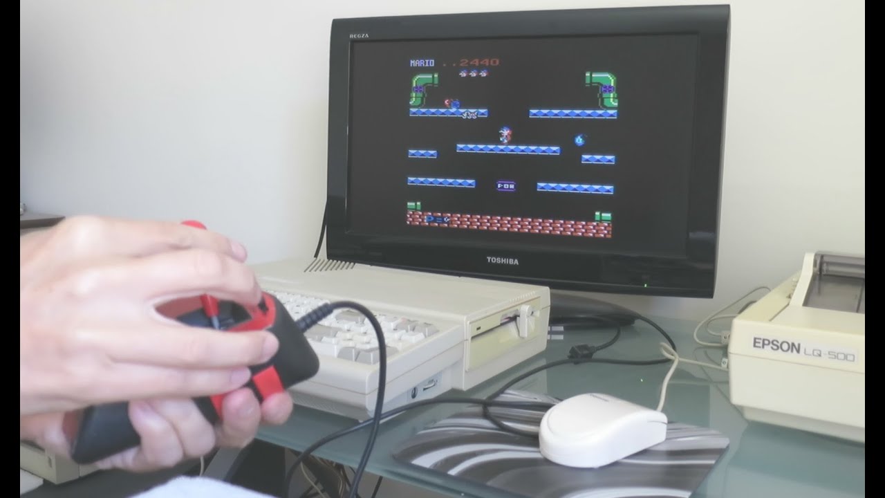 Epyx 500XJ joystick on Laser 128EX Apple II - YouTube