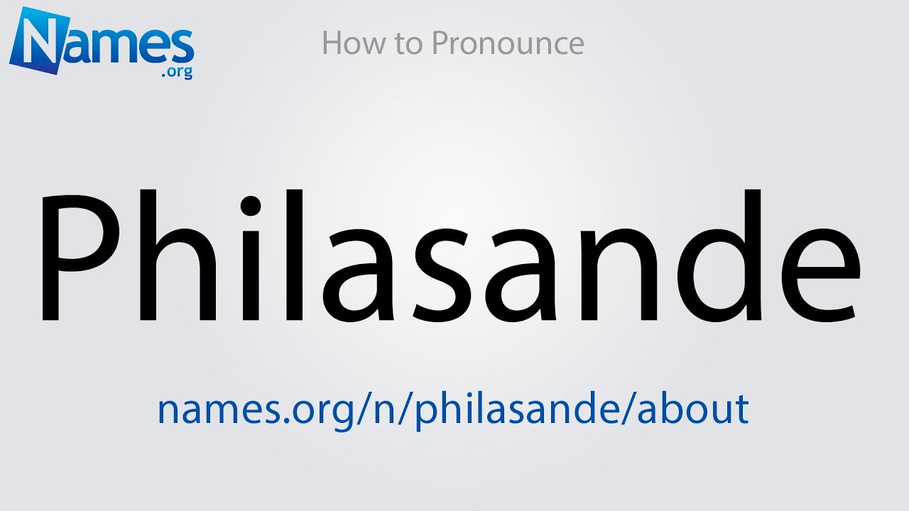 How to Pronounce Philasande - YouTube