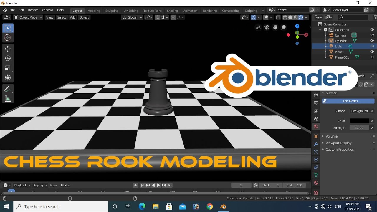 How to make Chess Rook in blender 2.83 - YouTube