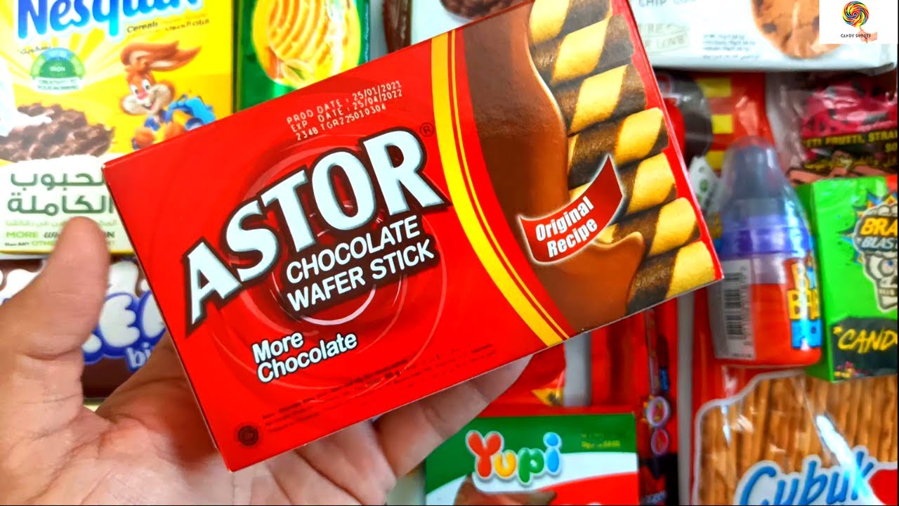 Astro Wafer Chocolate Opening, Very Yummy Candy with Fanta Flyer, ASMR ...