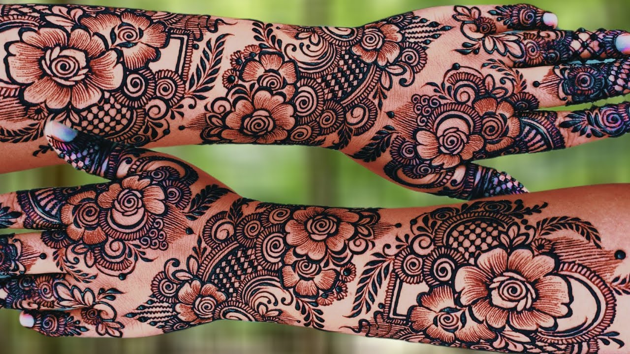 Latest Khafif Mehndi Design with beautiful style/Stylish Floral ...