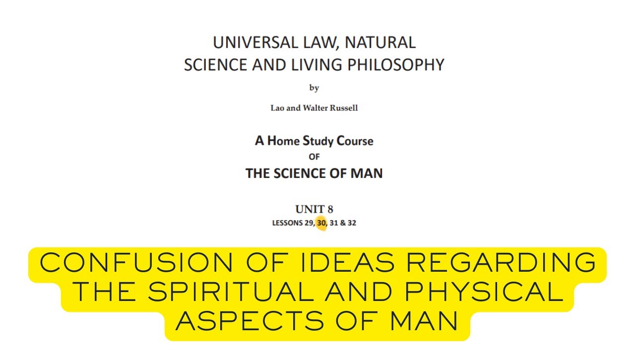 CONFUSION OF IDEAS REGARDING THE SPIRITUAL AND PHYSICAL ASPECTS OF MAN ...