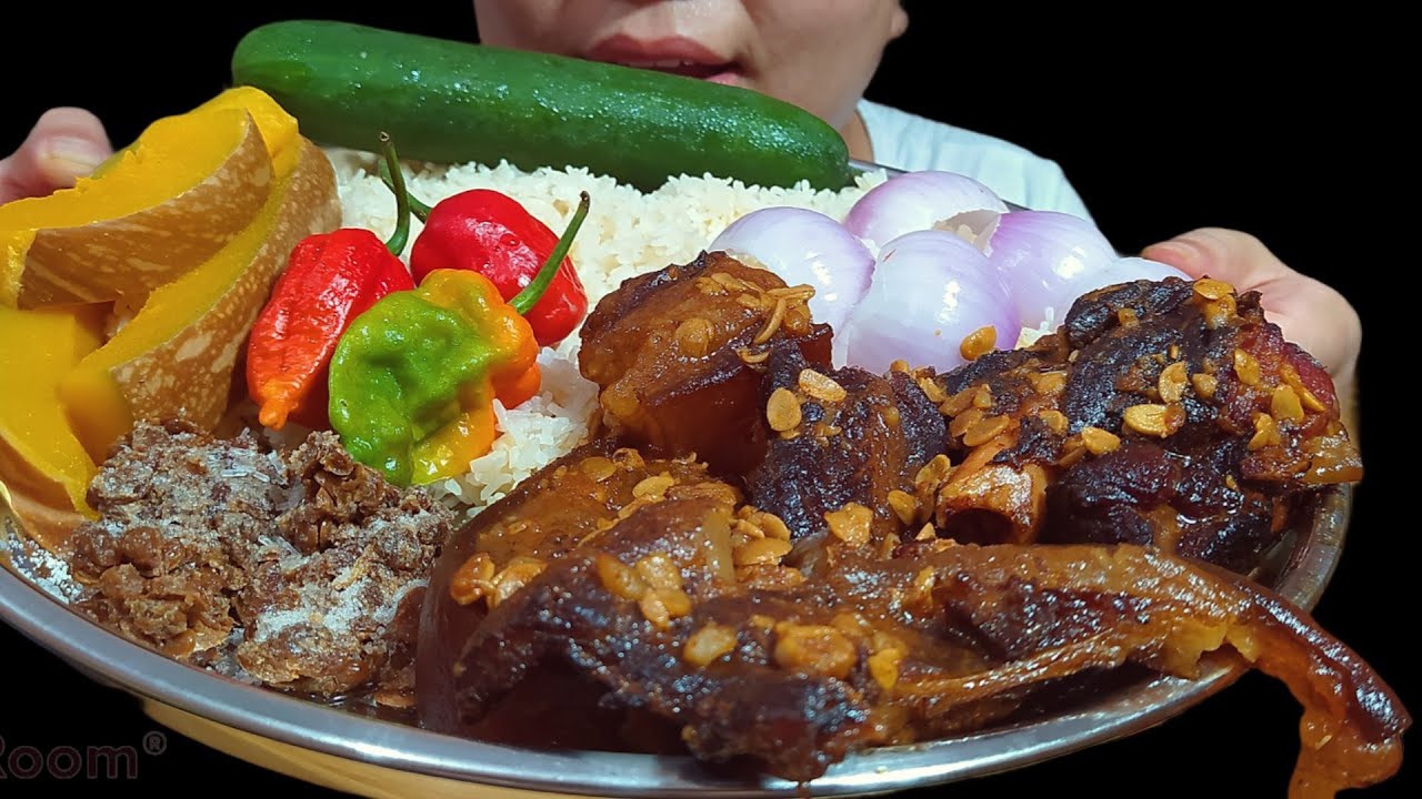 Smoked Pork With Axone (Naga Style Pork Curry), Boiled Pumpkin, King ...