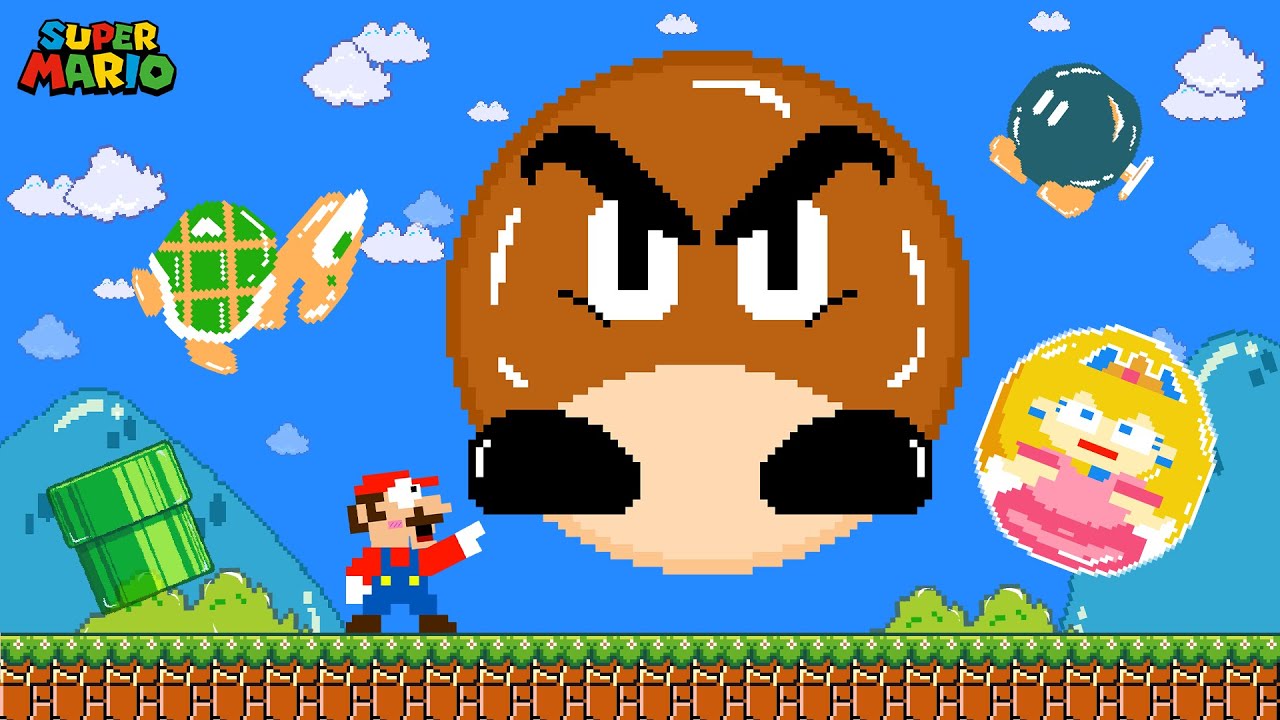 Super Mario Bros. but Everything Mario touch turns to Balloon | Game ...