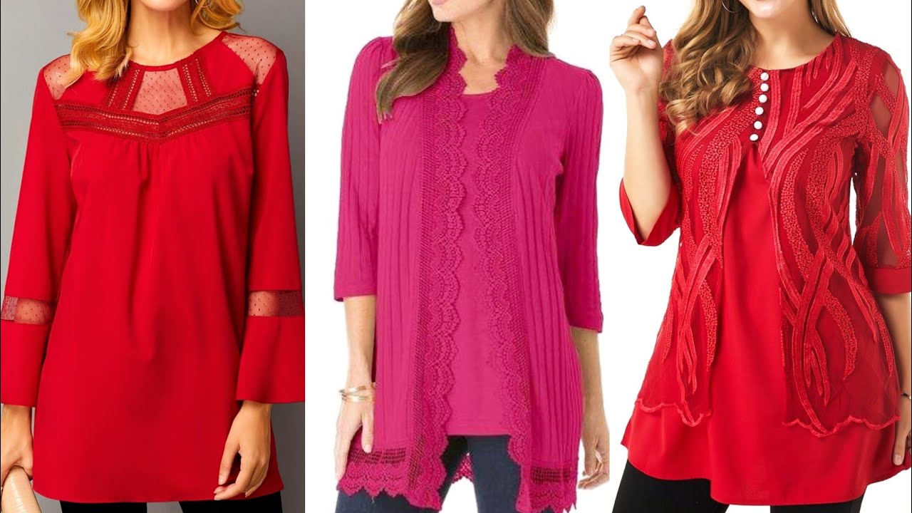 diseños de blusas de doble camisa de invierno || ideas de blusa de red ...