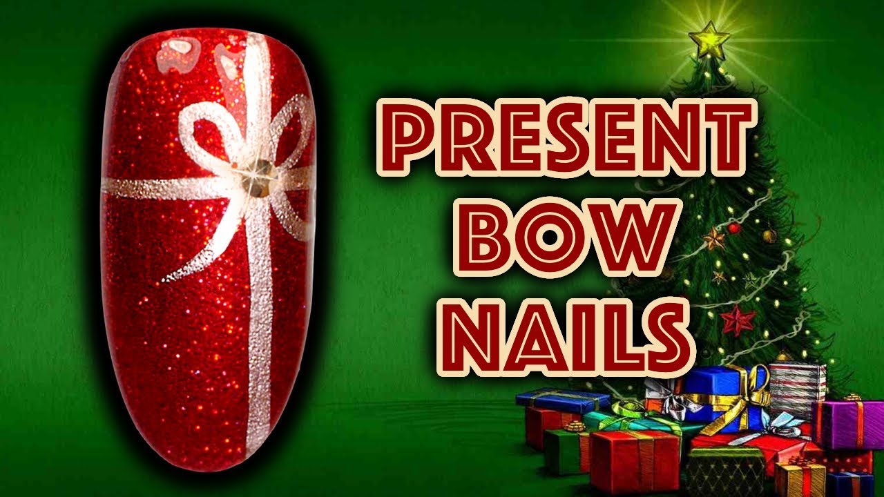 HOW TO PAINT BOWS NAIL ART | CHRISTMAS PRESENT NAILS - TASH'S CHRISTMAS ...