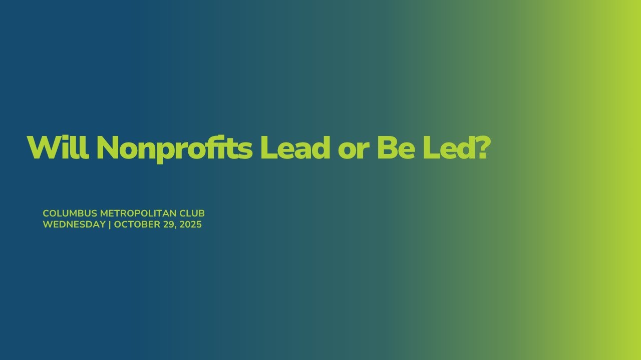 Will Nonprofits Lead or Be Led? - YouTube