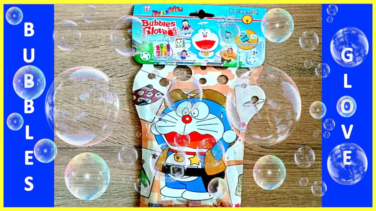 UNBOXING MAINAN ANAK SARUNG TANGAN BALON DORAEMON | BUBBLES GLOVE ...