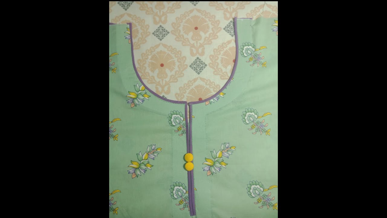 very easy method neck piping / beautiful neck design cutting stitching ...