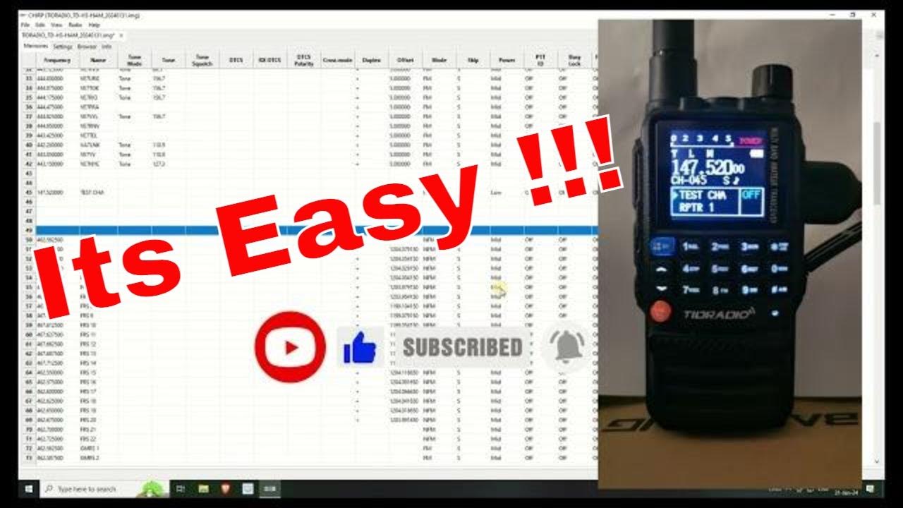 📻 TIDRadio TD-H3 HAM Radio Programming Tutorial with CHIRP 🔧 - YouTube