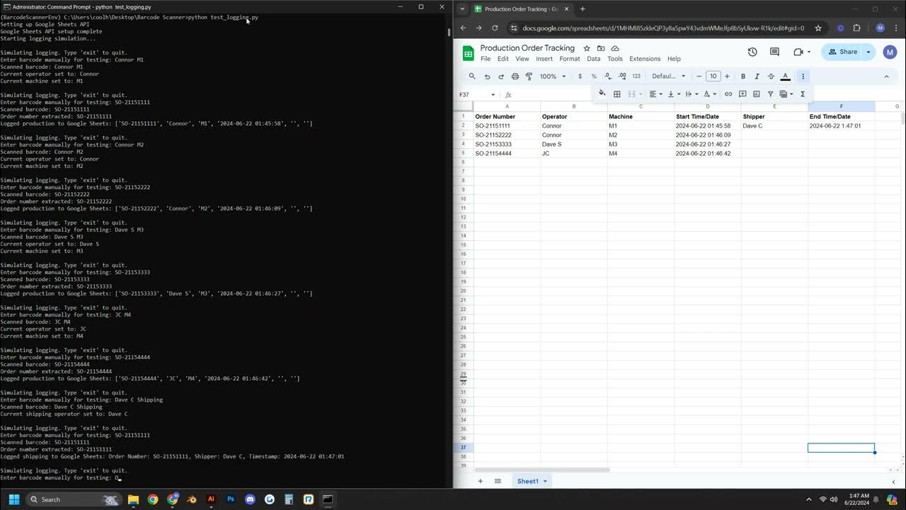 Barcode Simulation - File Logging - YouTube
