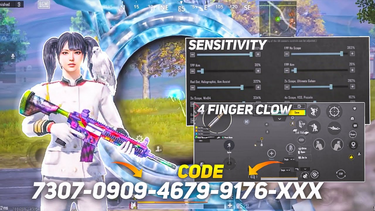Bgmi sensitivity code today | Bgmi best sensitivity Settings | Bgmi ...