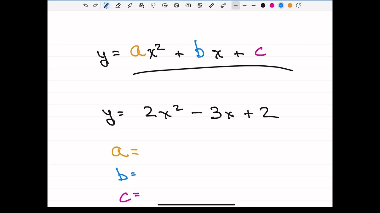 Finding The A B And C Values For Quadratic Equations YouTube Finding The A B And C Values For Quadratic Equations YouTube