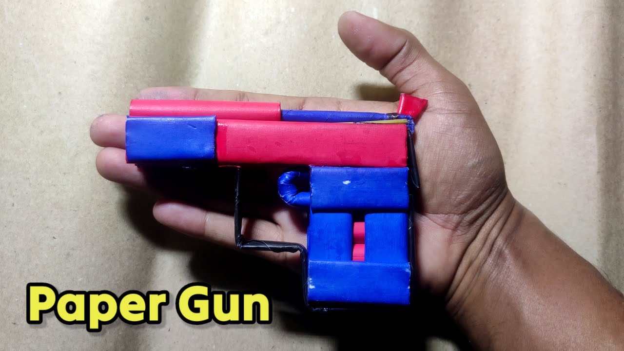 HOW TO MAKE BULLET SHOOTING MINI GUN FROM A4 PAPER | PAPER GUN - YouTube