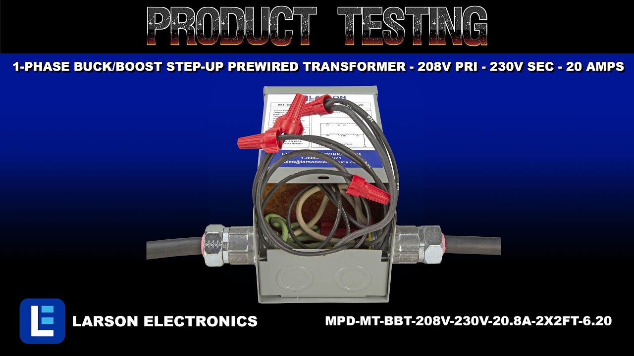 1-Phase Buck/Boost Step-Up Prewired Transformer - 208V Primary - 230V ...