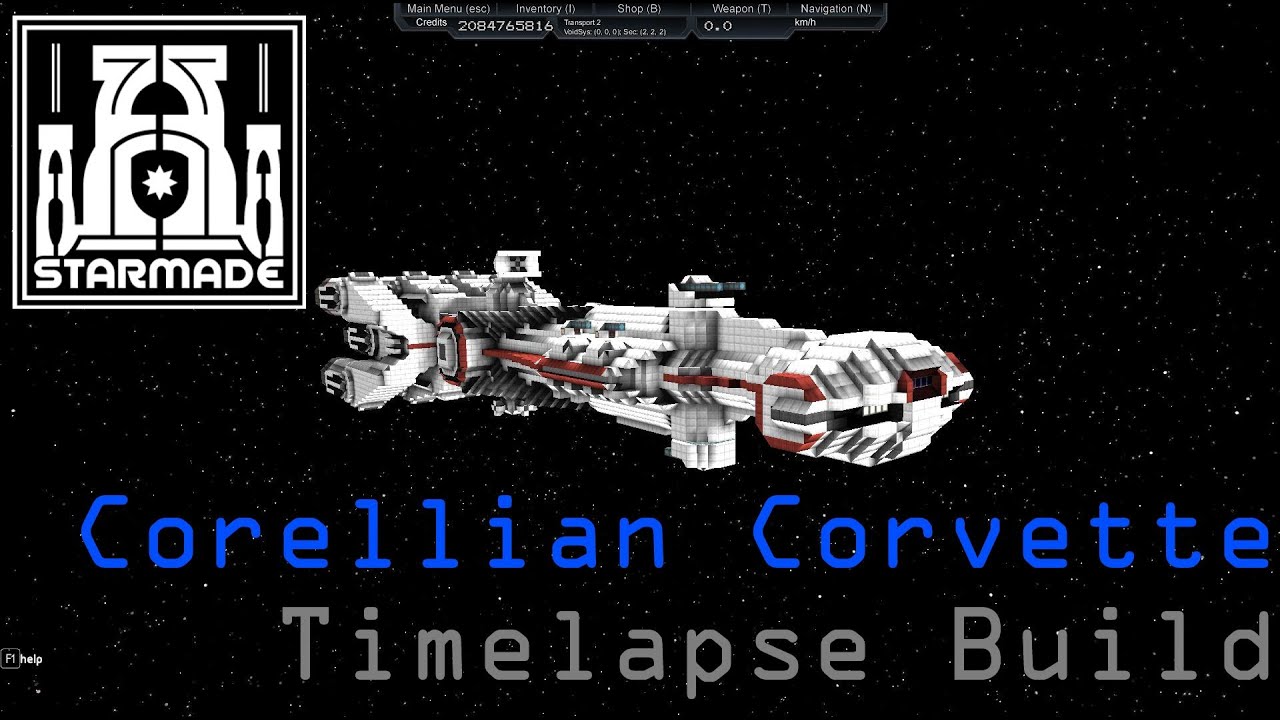 Starmade: Corellian Corvette Timelapse Build - YouTube