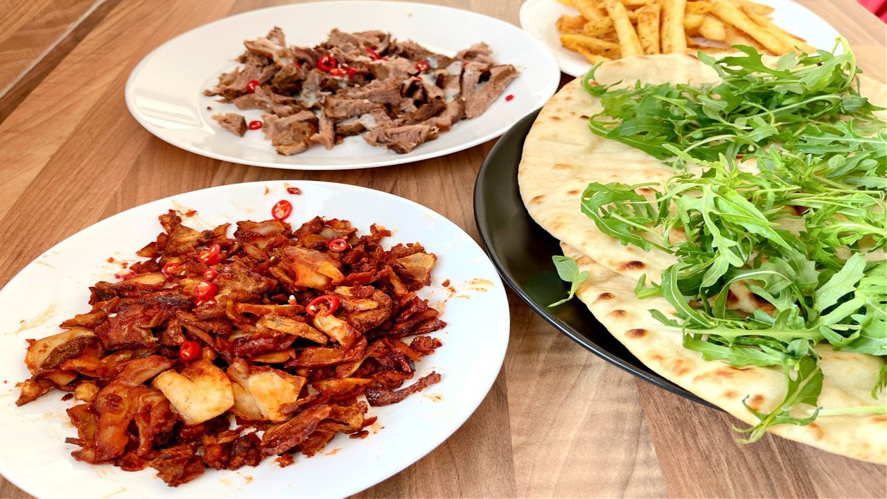 Lamb Shawarma Extra Spicy with Flatbread and Rocket - YouTube