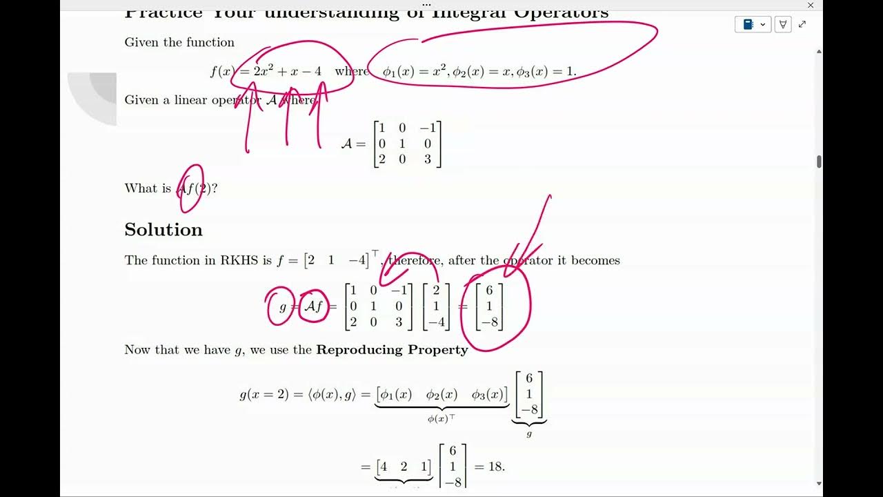 Lecture on Integral Operators, mercers theorem, and eigenfunctions for kernels - YouTube