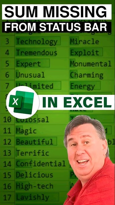 Excel Why Is SUM Not Appearing in the Status Bar at Bottom #shorts #excelbug - Episode S0016 ...