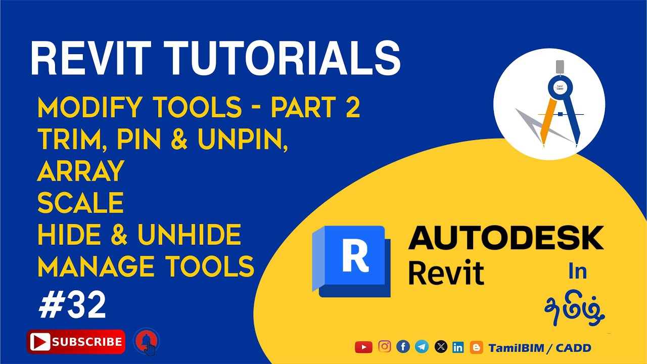 32 Revit Architecture Tutorialsmodify Tools In Revitpart 2move Rotate Array Trim