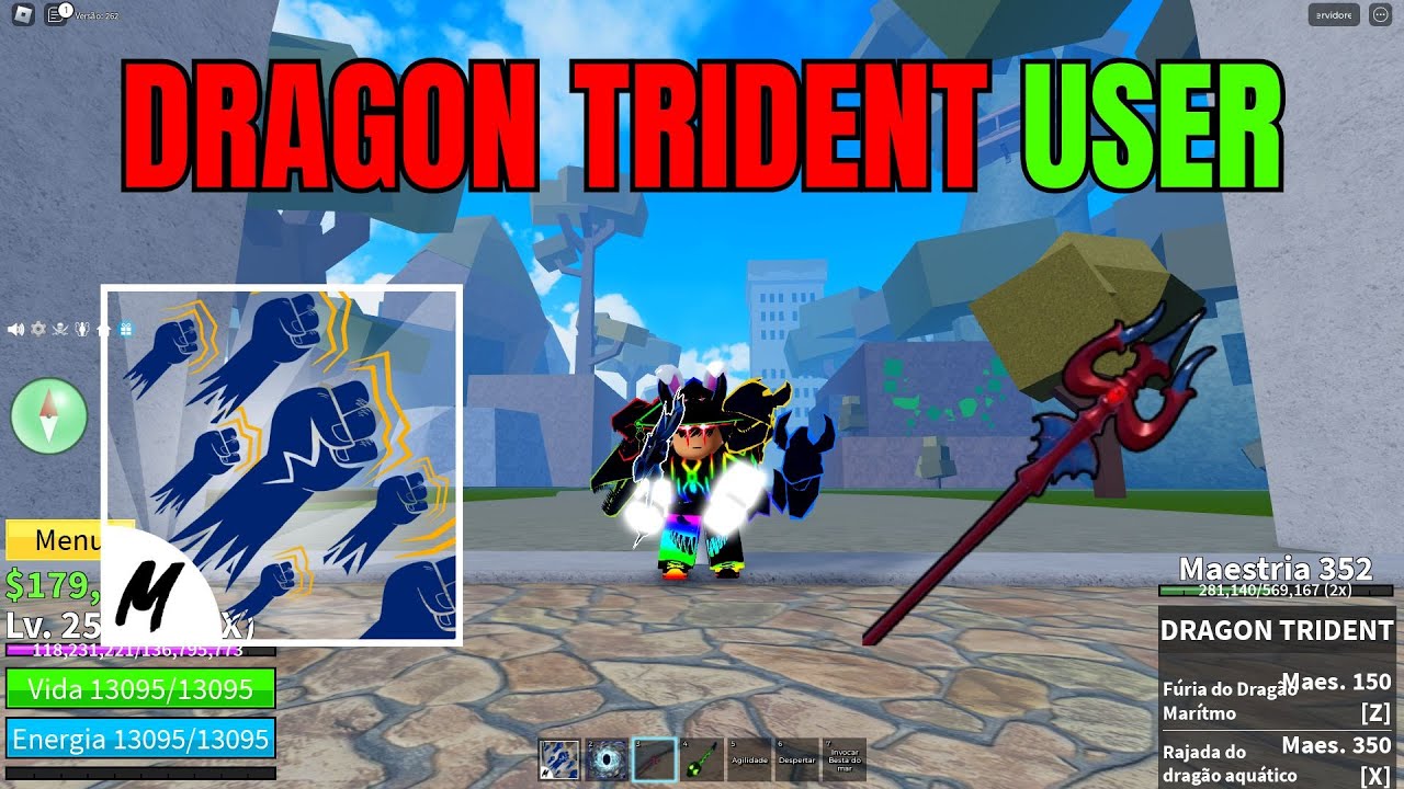 CAÇANDO BOUNTY DE DRAGON TRIDENT no Blox Fruits - YouTube