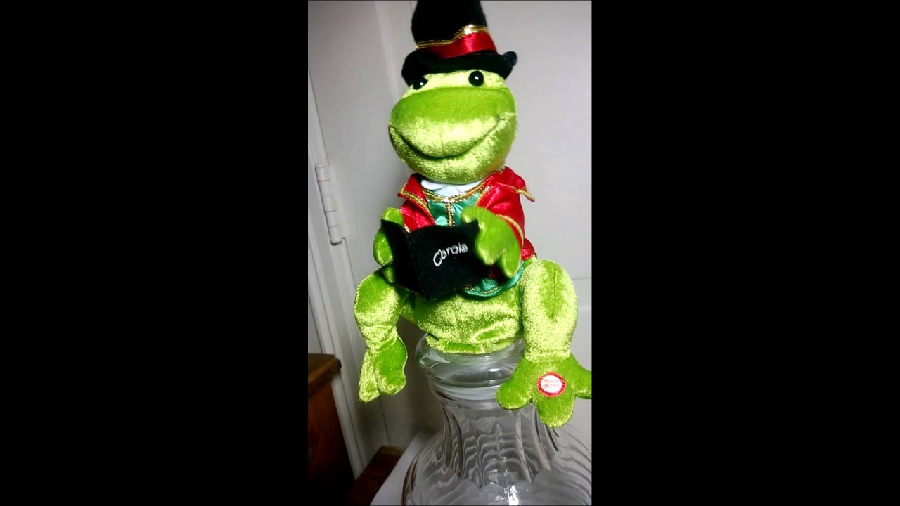 Gemmy Animated Singing Dancing Plush Christmas Frog Carols Deck the ...